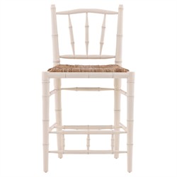 Marga Coastal Beach Cream Bamboo Woven Rush Counter Stool | Kathy Kuo Home