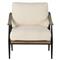 Jacoby Mid Century Modern Beige Performance Brown Wood Iron Legs Arm Chair