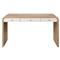 Noelle Modern Classic Light Brown Wood 3 Drawer Desk | Kathy Kuo Home
