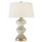 Visual Comfort Weller Shellish Kiwi Ceramic Linen Shade Zigzag Table Lamp