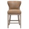 Blaise Rustic Lodge Brown Upholstered Leather Seat Low Back Counter Stool