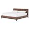 Nyla Modern Tufted Brown Faux Leather Low Headboard Platform Bed - King