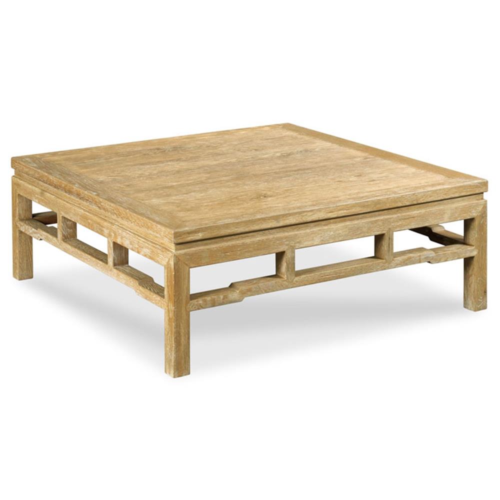 Ming Rustic Lodge Brown Solid Oak Wood Square Coffee Table - 42