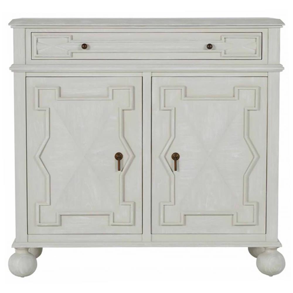 Ezekiel French Country Cerused White Wood Sideboard Narrow (Under 50" W ...
