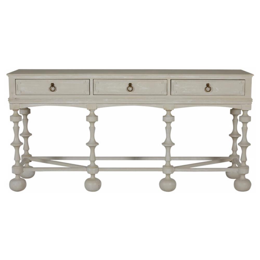 Arrington French Country Cerused White Wood Console Table Extra Long ...
