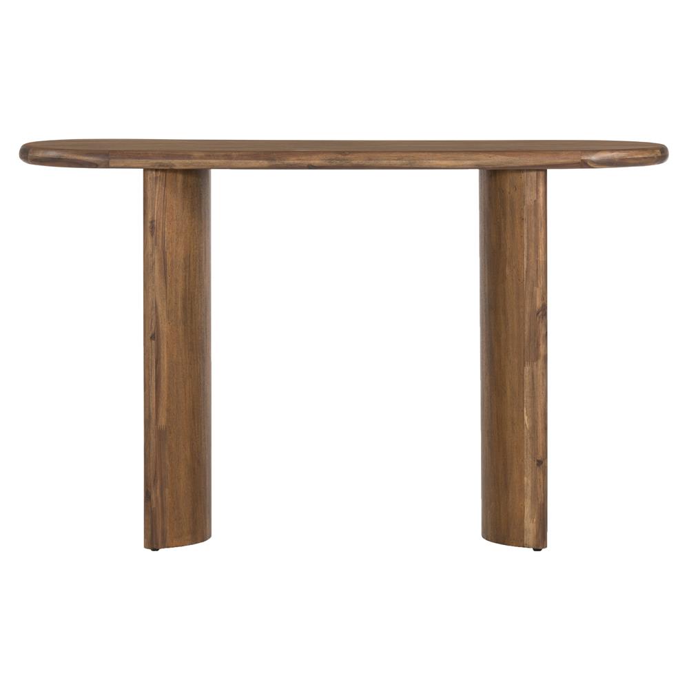 Paris Rustic Lodge Brown Acacia Wood Oval Console Table - 51" Standard ...