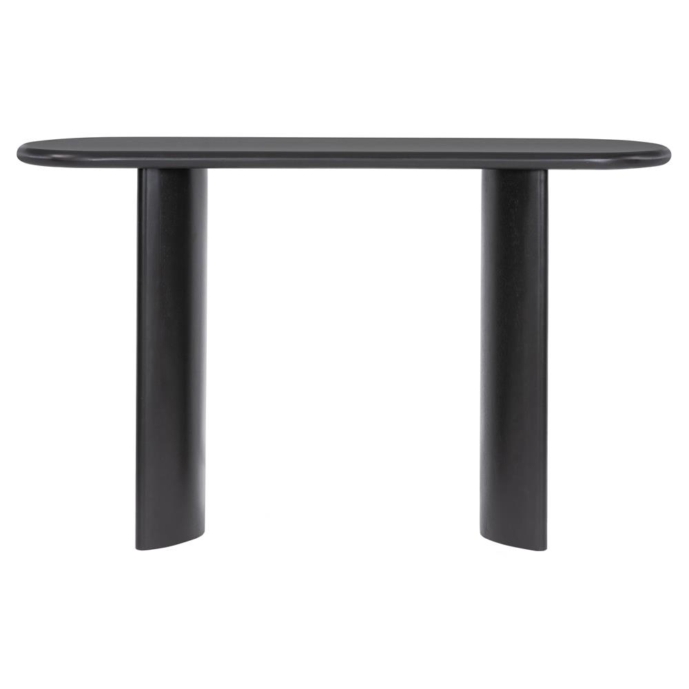 Paris Rustic Lodge Black Acacia Wood Oval Console Table - 51" Standard ...