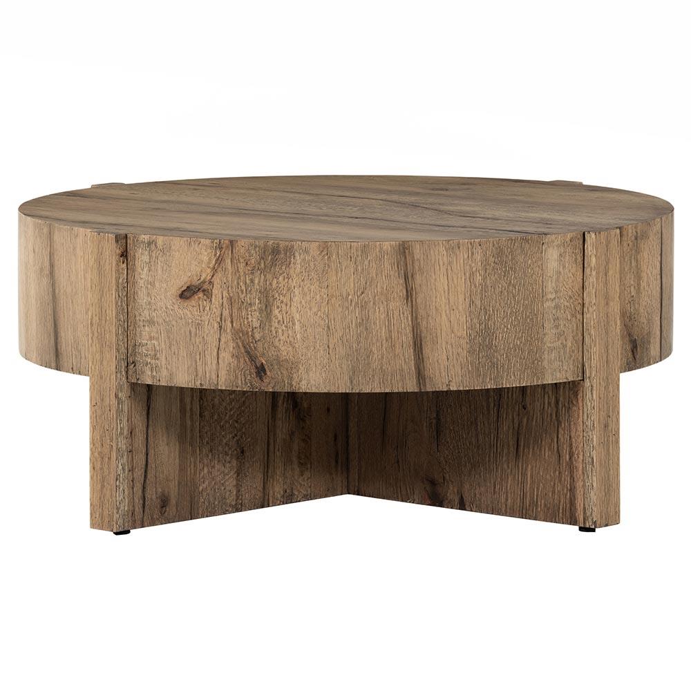 Brandon Rustic Lodge Natural Oak Wood Round Coffee Table 41" W - 50" W ...