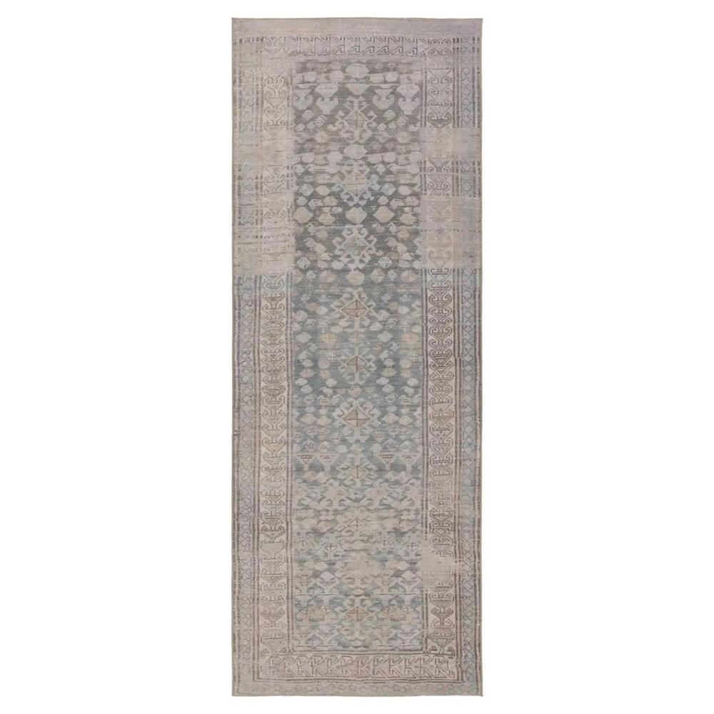 Liya Global Bazaar Grey Ushak Patterned Rug - 3'x10' | Kathy Kuo Home