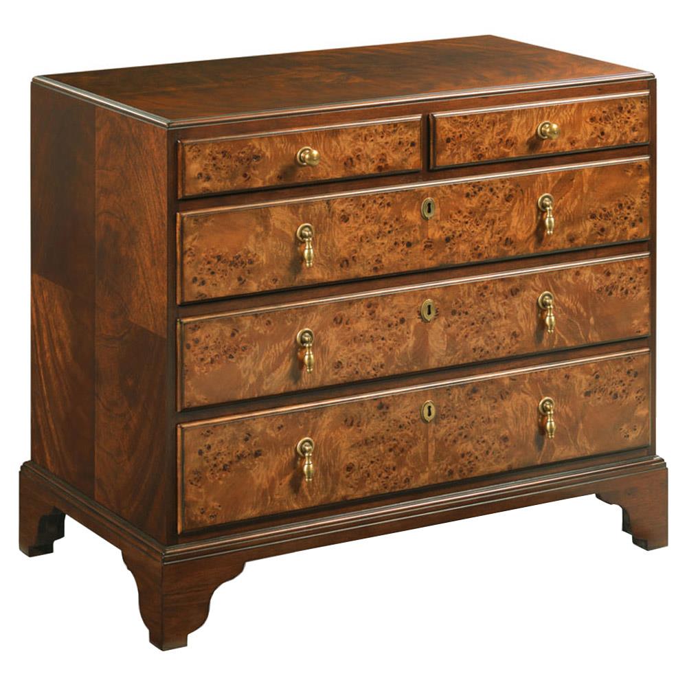 Durham Updated Traditional Brown Burl Wood Chest | Kathy Kuo Home