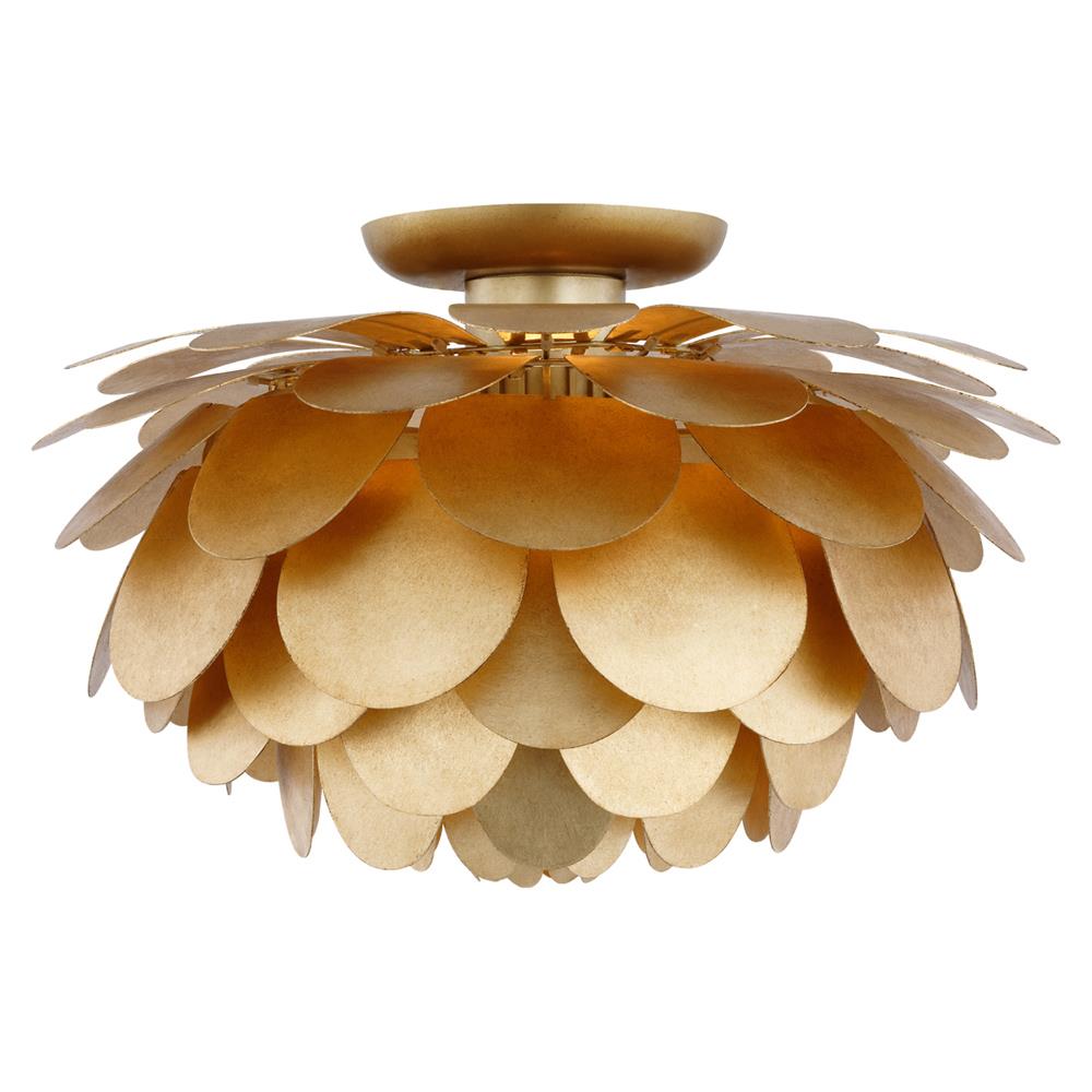 Visual Comfort Cynara Mid Century Modern Gild Metal Flush Mount - Small ...
