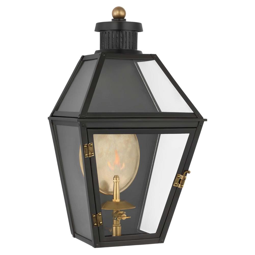 Visual Comfort Stratford Black Metal Glass Outdoor Wall Lantern - Small ...
