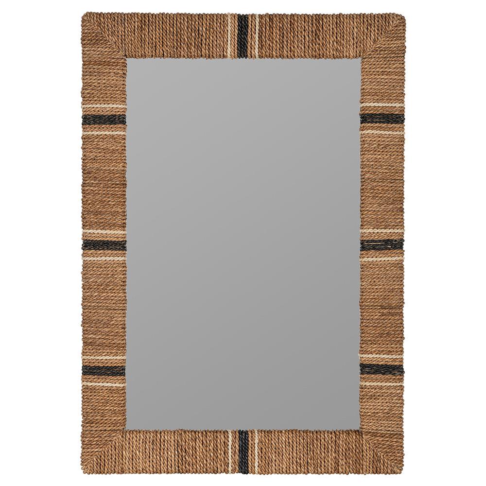 Tatum Coastal Natural Jute Woven Frame Rectangular Wall Mirror