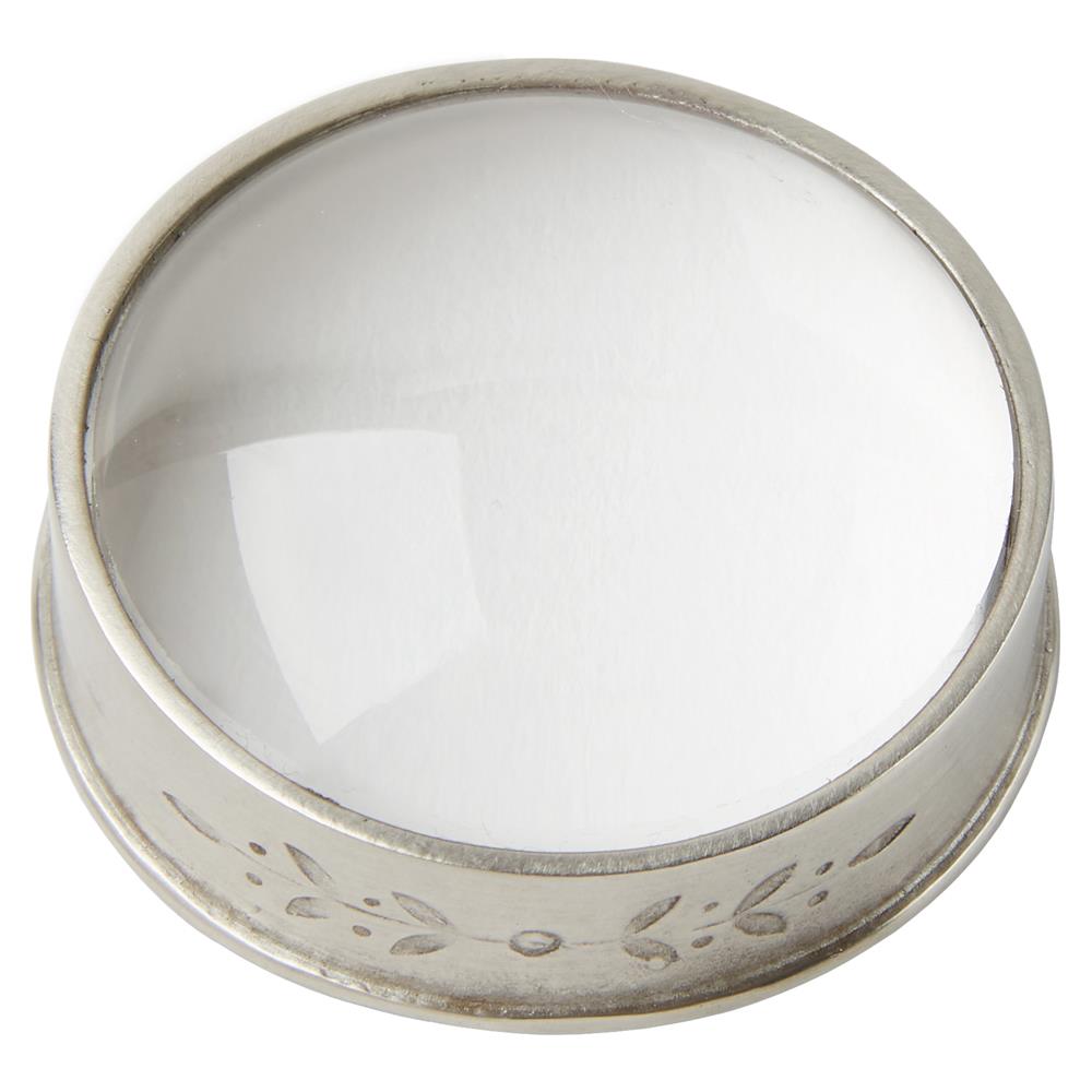 MATCH Garda French Country Silver Pewter Magnifying Glass | Kathy Kuo Home