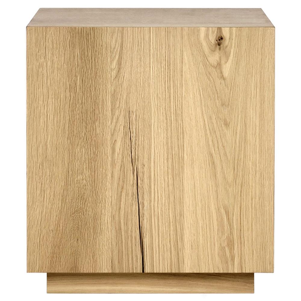 Vincent Rustic Lodge Natural Brown Oak Square Block End Table Standard ...