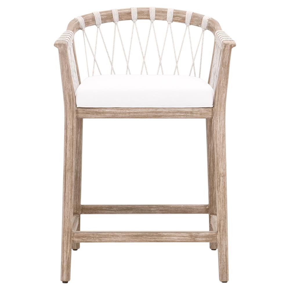 Finn Coastal Beach Natural Grey Wood Pearl Performance Seat Counter Stool