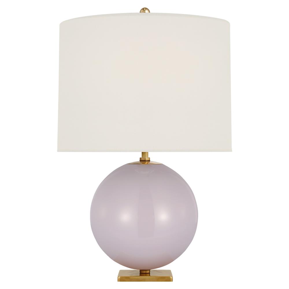 Visual Comfort Elsie Modern Classic Lilac Glass Cream Linen Shade Table ...