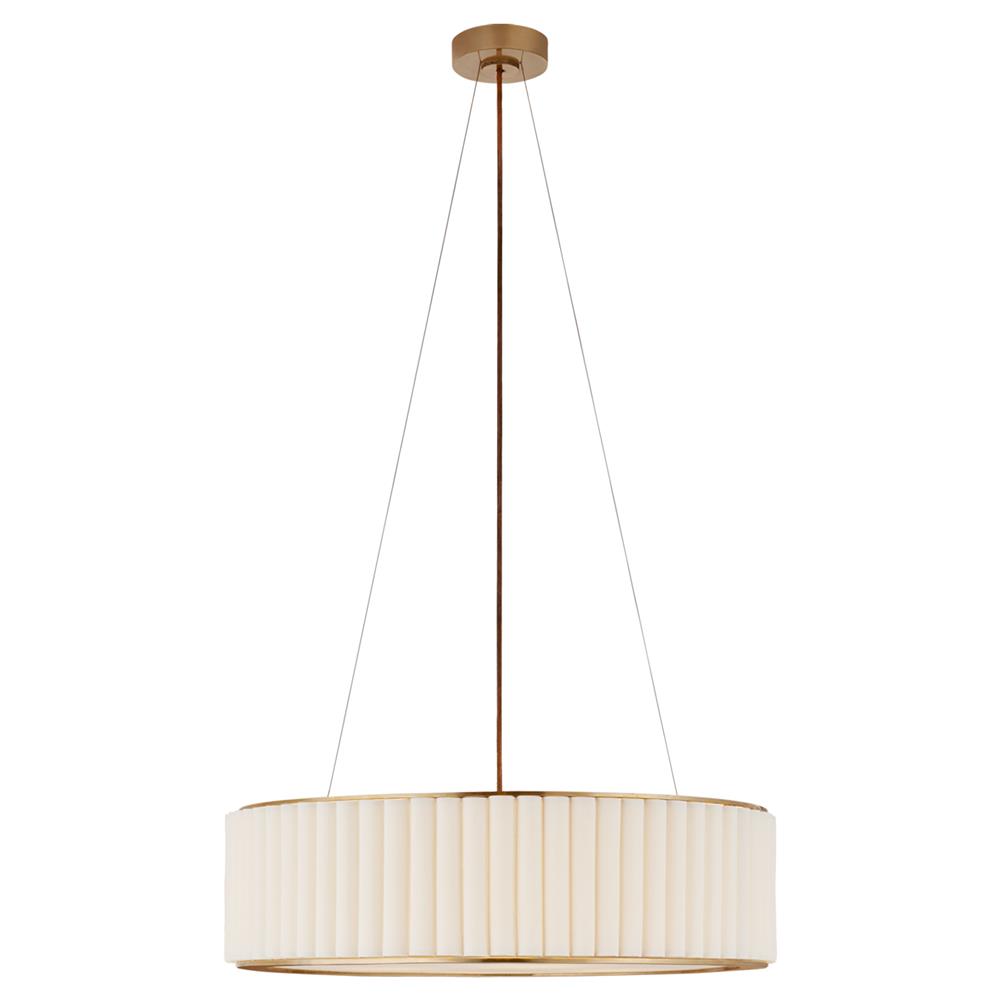 Visual Comfort Palati Modern Antique Brass Linen Shade Hanging Shade ...