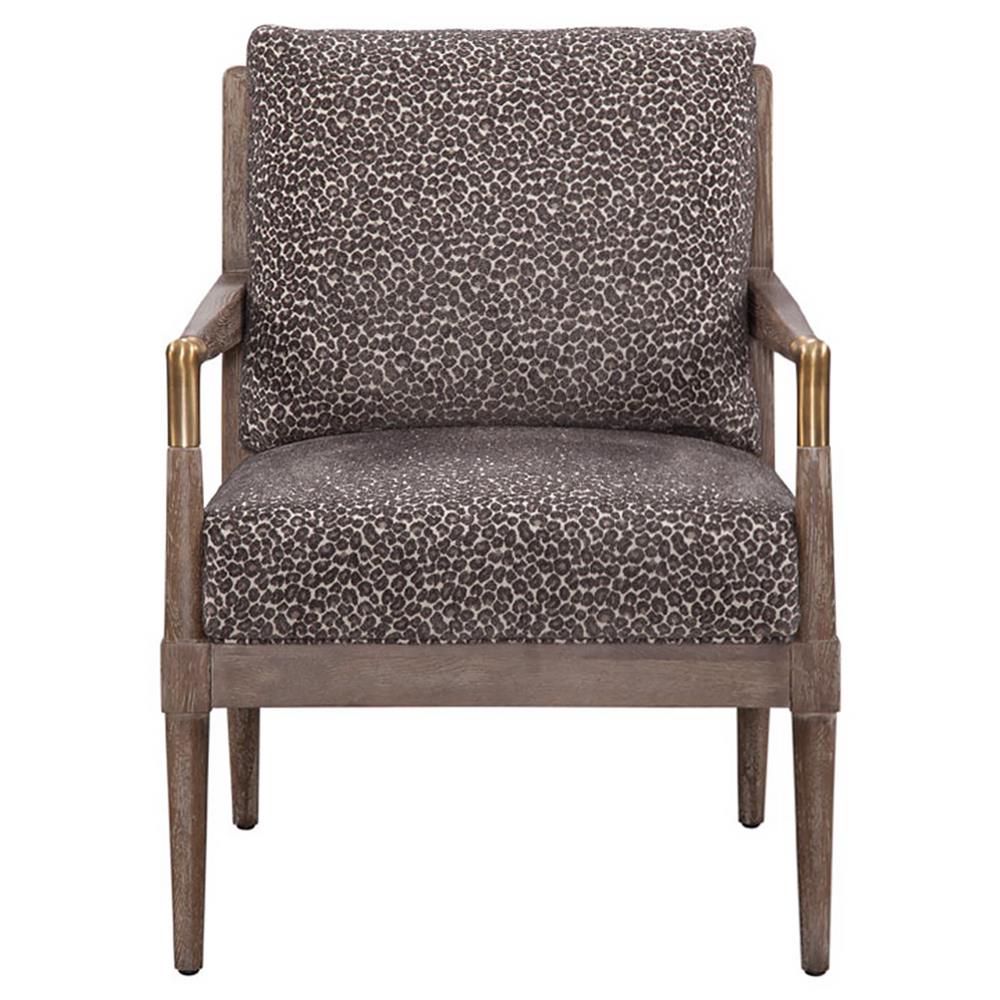 Ruby Modern Classic Brown Cheetah Oak Wood Chair | Kathy Kuo Home