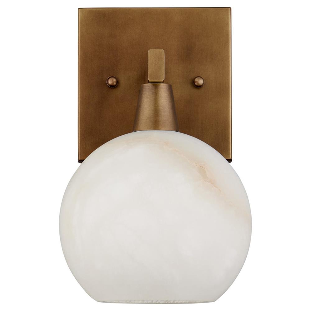 Cora Modern Classic Natural Alabaster Brass Bath Wall Sconce | Kathy ...