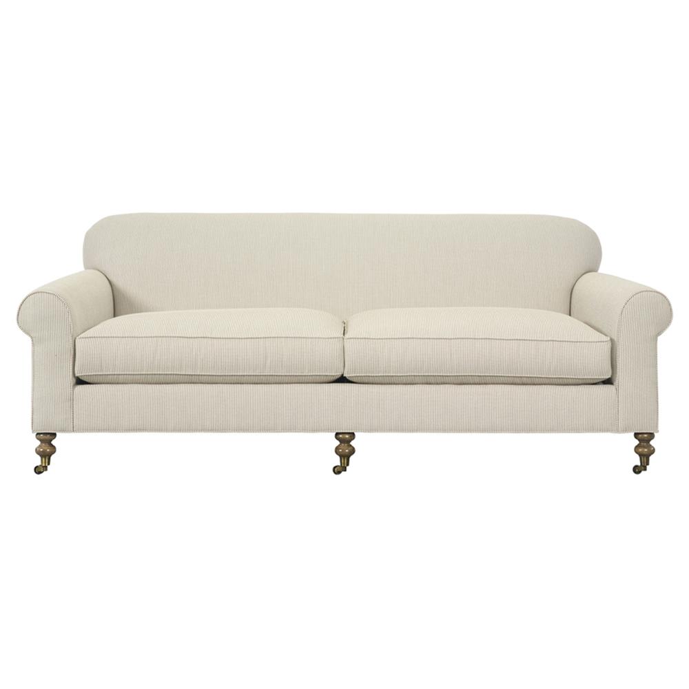 Riley Updated Traditional Cream Performance Sofa - 86" 71" W - 80" W ...