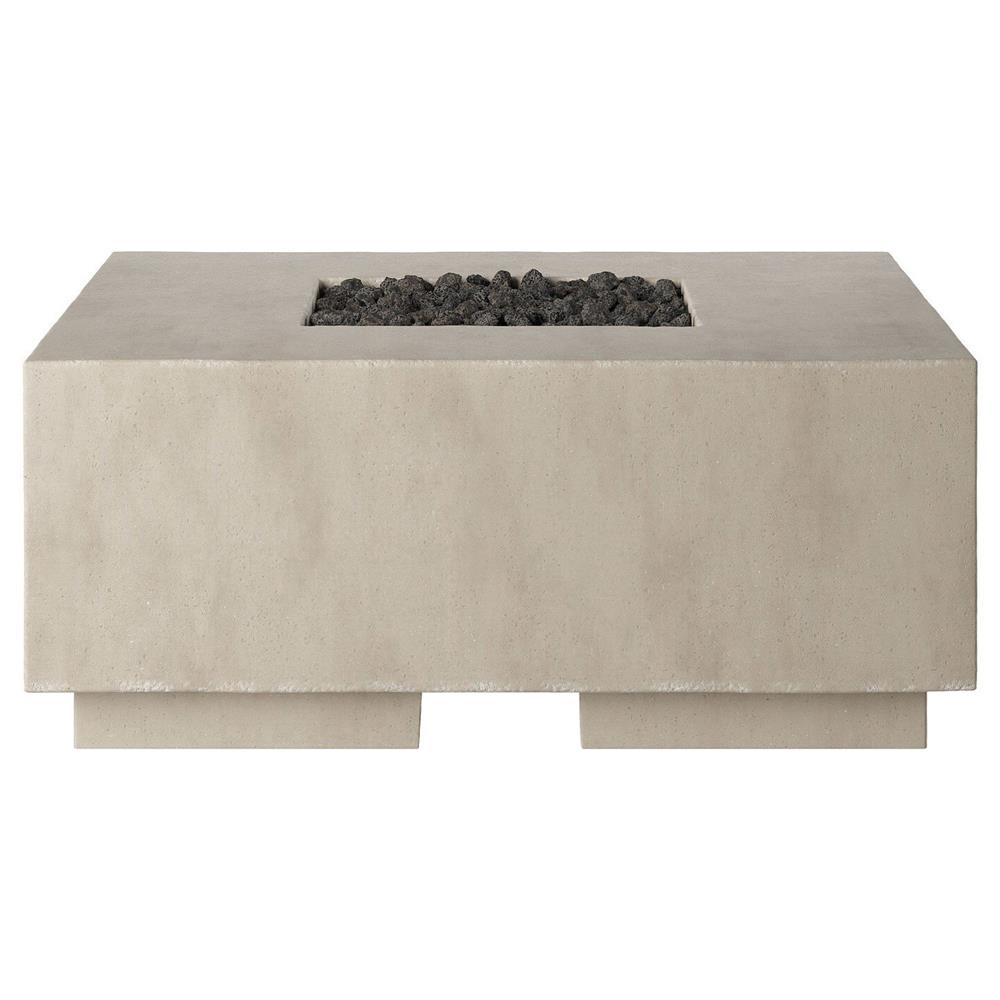 Demi Industrial Natural Concrete Propane Square Outdoor Fire Pit Table ...