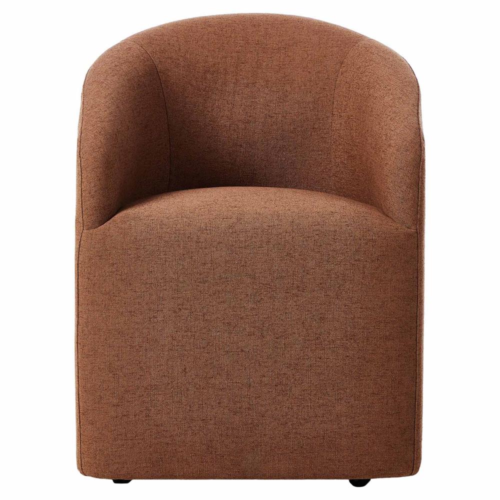 Geoffrey Modern Classic Rust Barrel Dining Arm Chair | Kathy Kuo Home