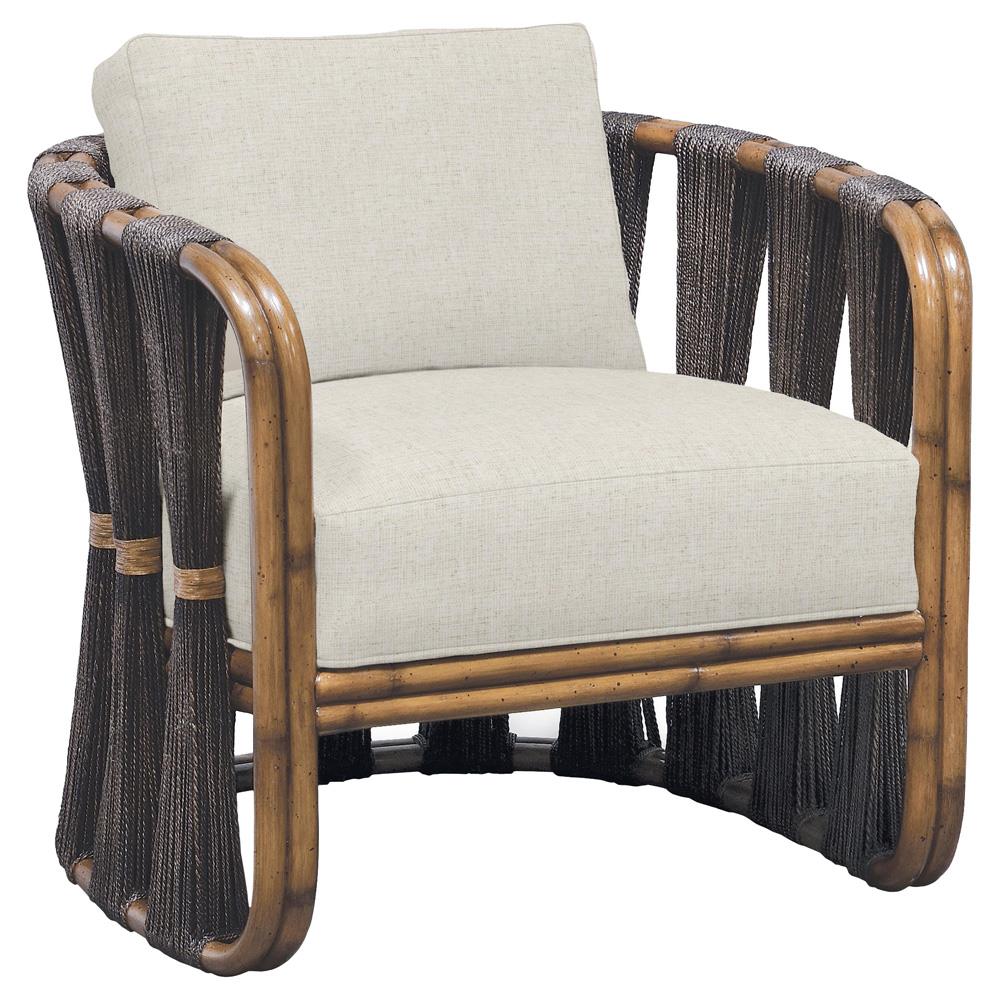 Palecek Strings Attached Beige Performance Natural Rattan Lounge Chair