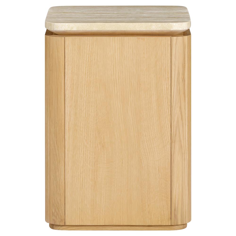 Darwin Modern Classic Travertine Light Brown Oak Wood Side Table Small ...