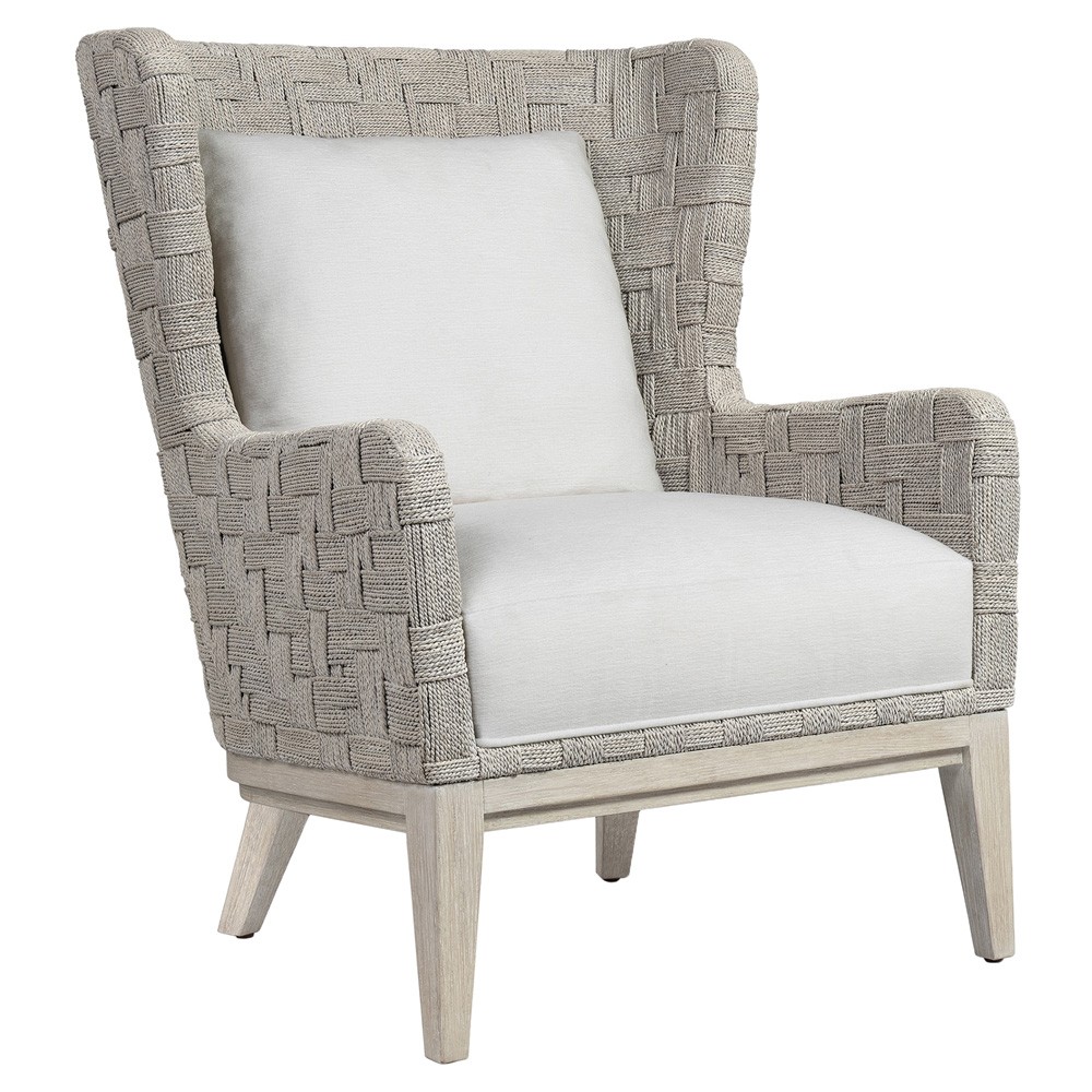 Palecek Dillon Coastal Off White Performance Whitewash Woven Abaca Wing ...