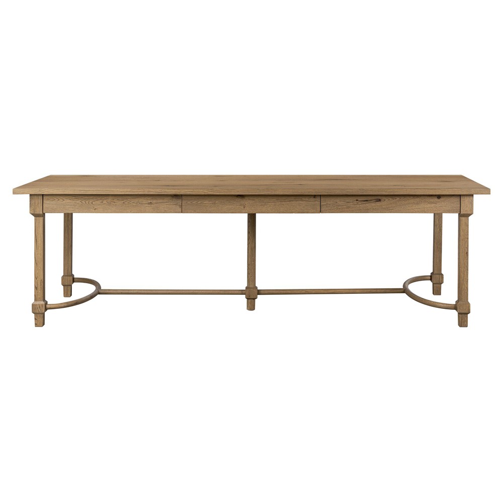 Edison Worn Oak Dining Table - 101" Over 100" W | Kathy Kuo Home