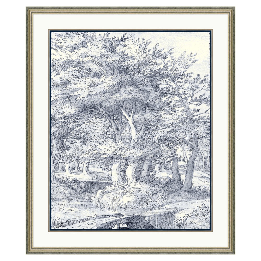 Soleil Traditional Grey Landscape Silver Leaf Frame Painting 2 - 48x41 ...