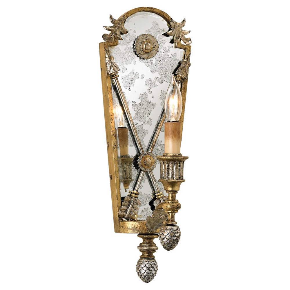 Novoria Updated Traditional Gold Iron Acorn Accent Wall Sconce