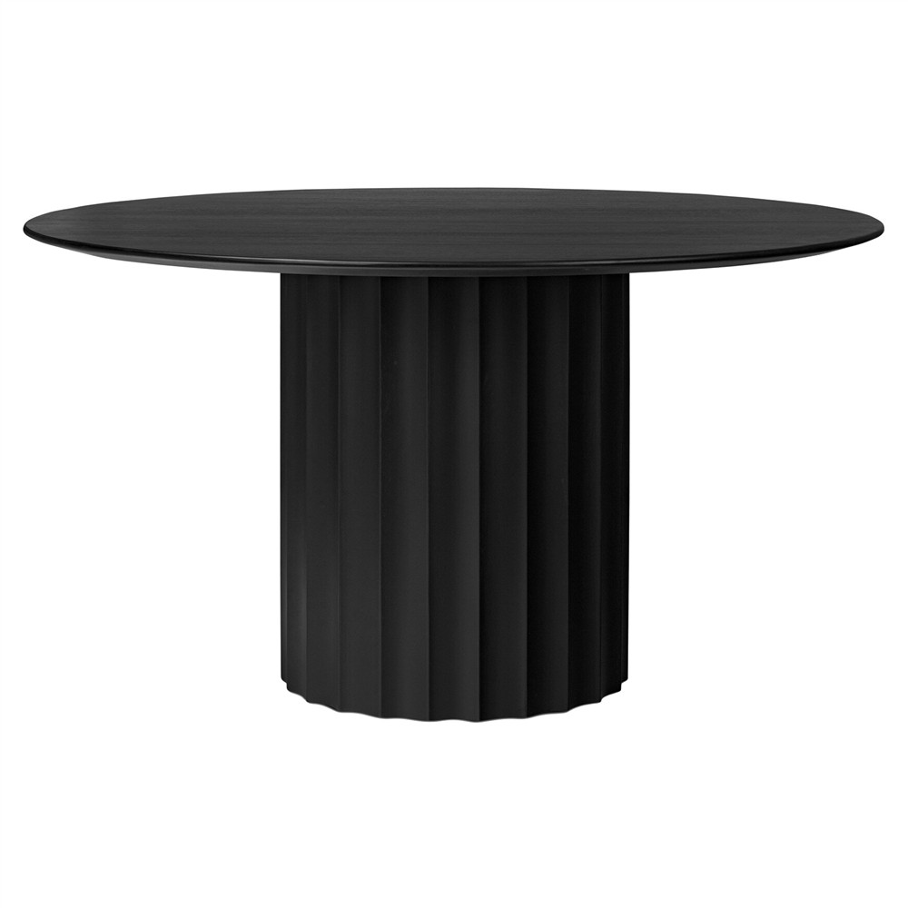 Laurel Modern Classic Black Wood Round Dining Table - 54" | Kathy Kuo Home