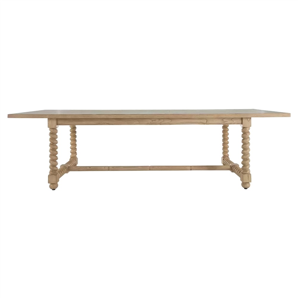 Ferdinand French Country Natural Brown Oak Rectangular Spindle Dining ...