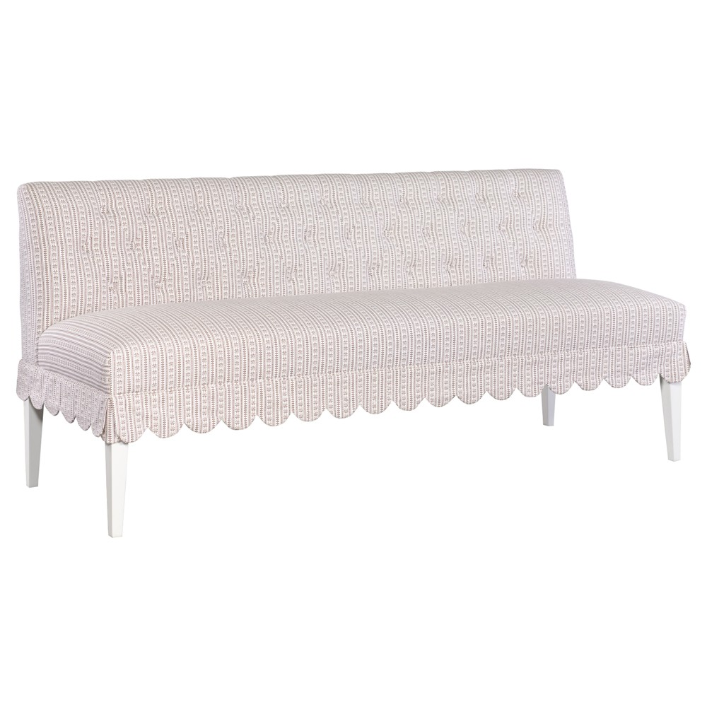 Isabella Updated Traditional Cocoa Scalloped Dining Banquette - 48 ...