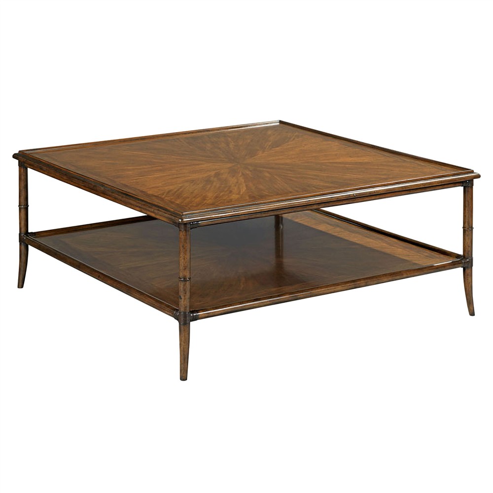 Linwood Updated Traditional Hazelnut Wood Square Cocktail Table