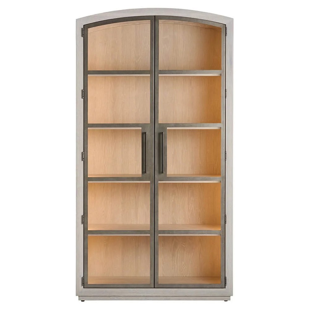 Judy Modern Classic White Oak Display Cabinet | Kathy Kuo Home
