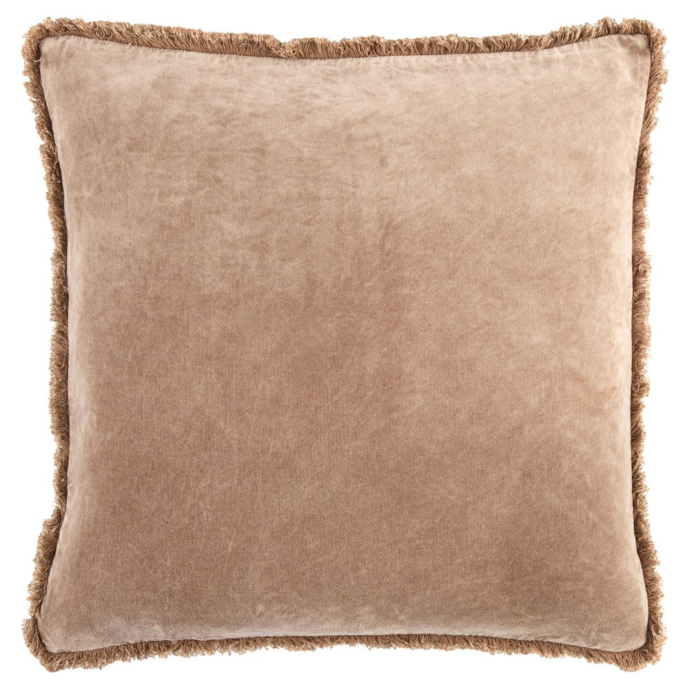Micah Modern Classic Light Brown Velvet Throw Pillow - 18x18 18X18 ...