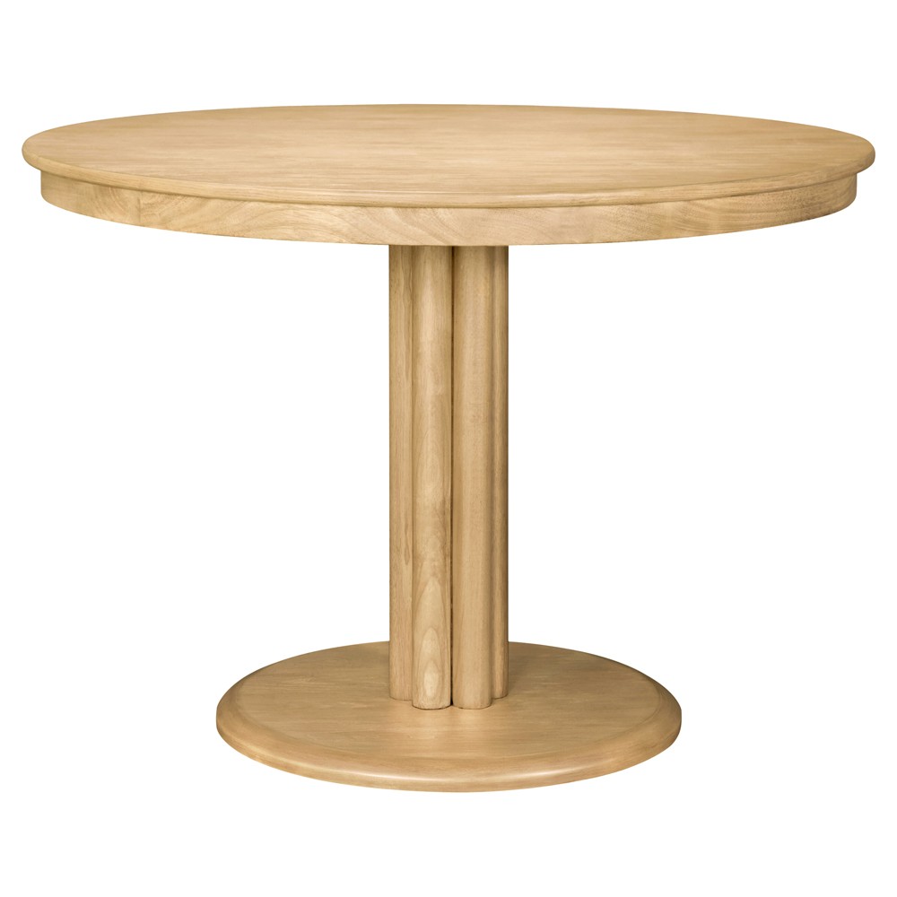Marben Modern Classic Tan Wood Round Pedestal Dining Table - 42"
