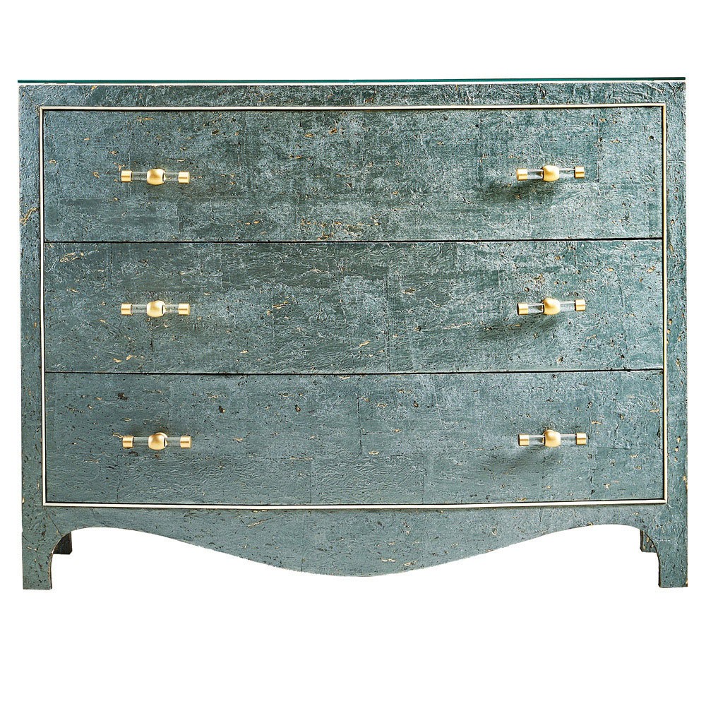 Margaux Updated Traditional Teal Chest | Kathy Kuo Home