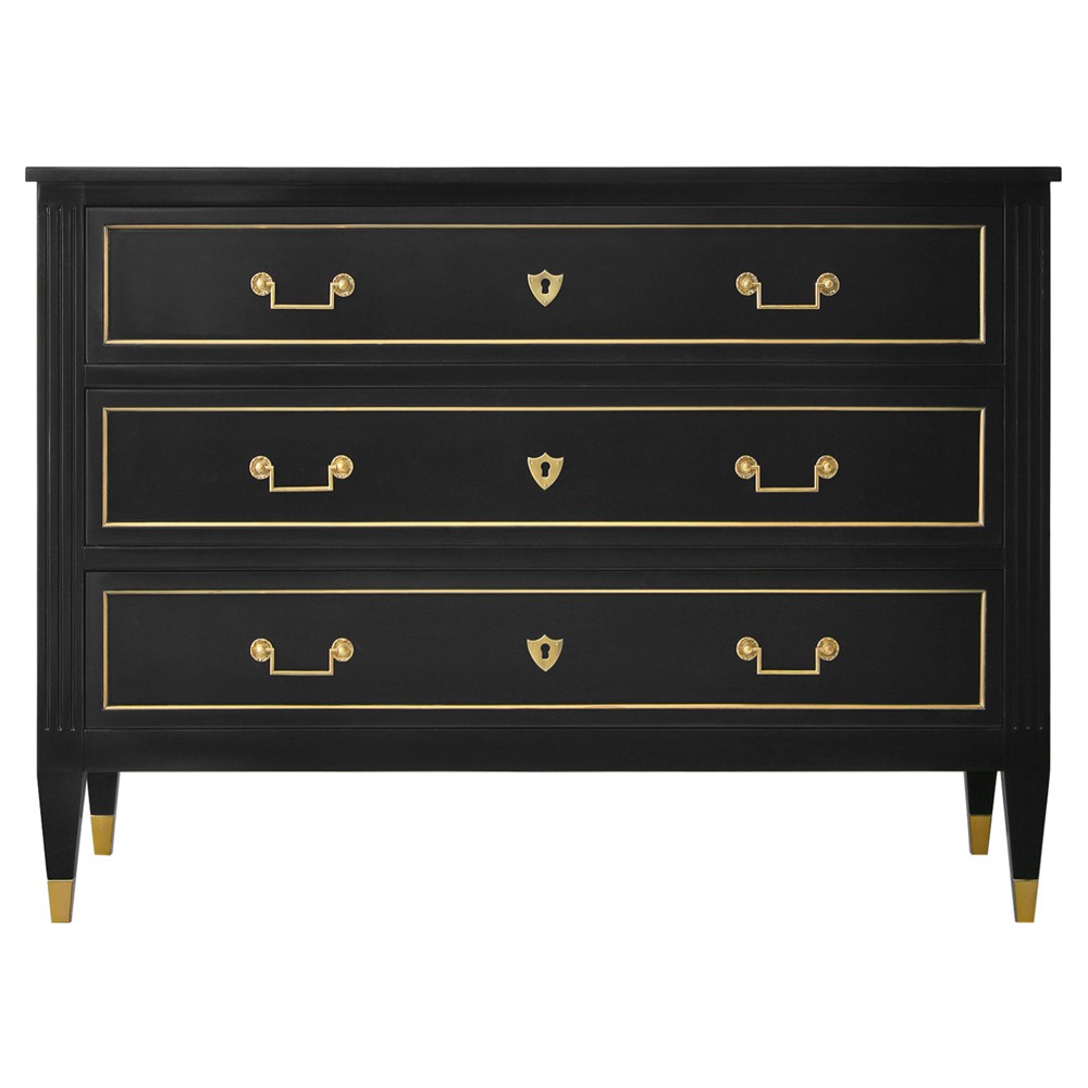 Isabella Updated Traditional Black Wood Dresser | Kathy Kuo Home