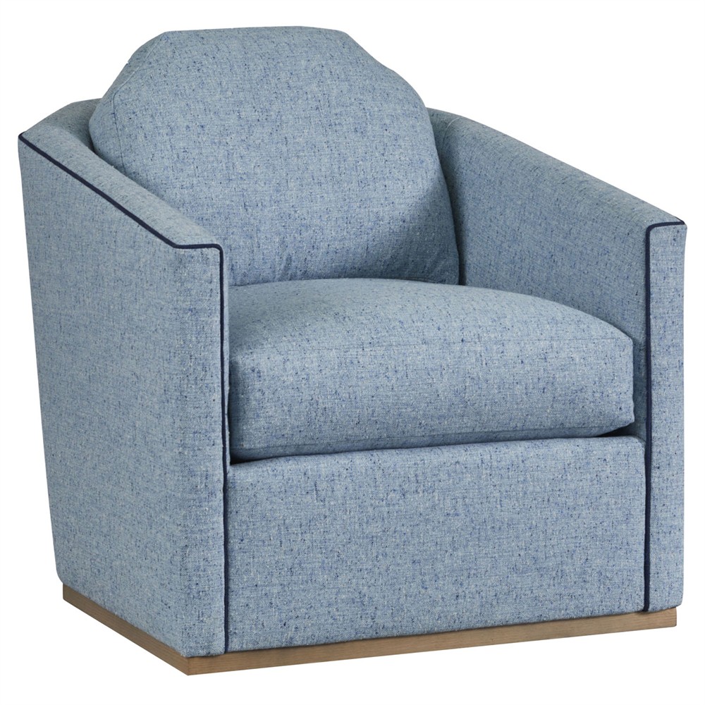 Catherine Coastal Beach Cobalt Blue Swivel Chair | Kathy Kuo Home