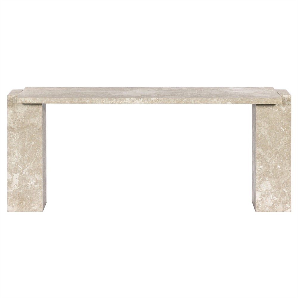 Valerie Modern Classic Beige Marble Rectangular Console Table