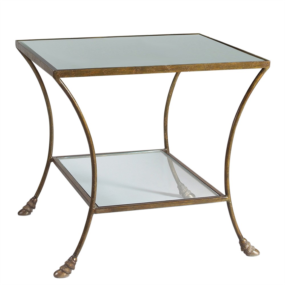 Carlisle Updated Traditional Antique Bronze Iron Rectangular End Table ...