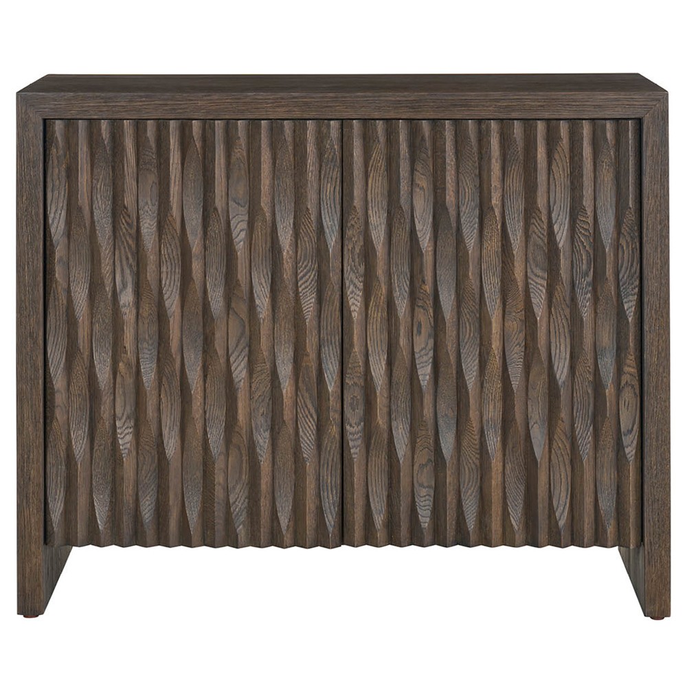 Alwyn Modern Classic Brown Oak Textured Sideboard Narrow (Under 50" W ...