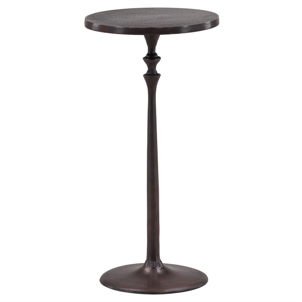 Mona Updated Traditional Bronze Aluminum Round Drink Table Small (under ...