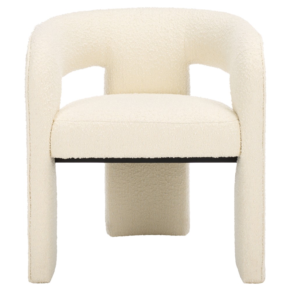 Sage Modern Classic White Performance Boucle Dining Arm Chair | Kathy ...