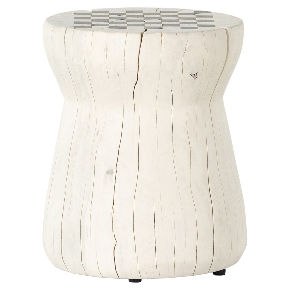 Chester Modern Classic Cream Reclaimed Wood Round Chess Game Table ...