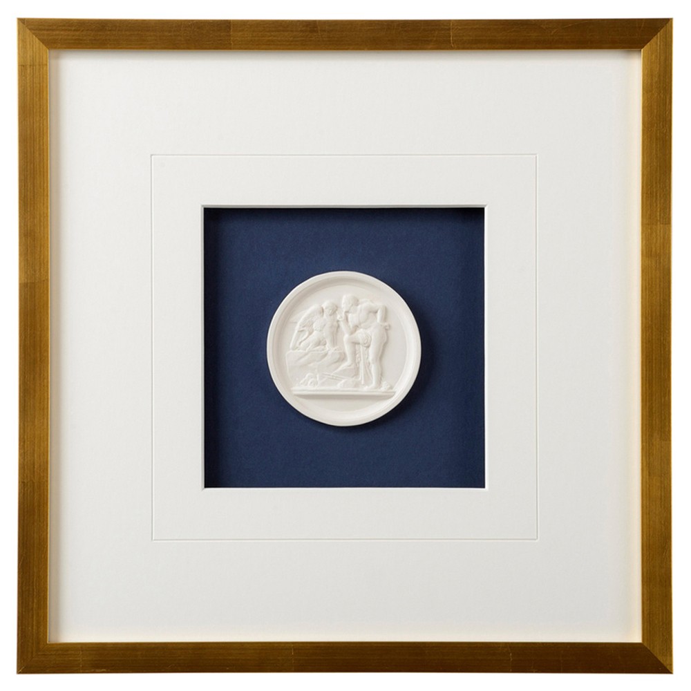 Isola French Country White Intaglio Gold Leaf Frame Mixed Media VI ...